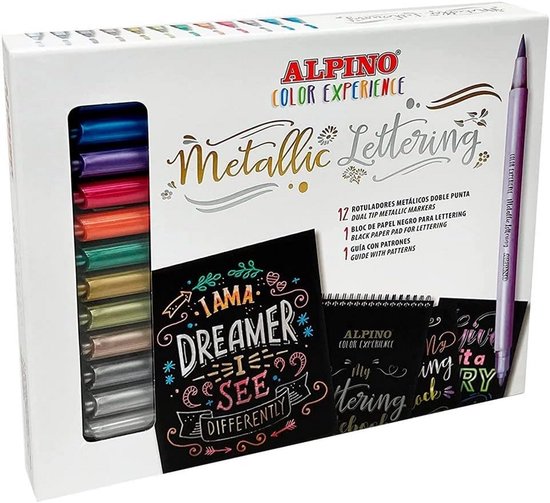 Viltstiften voor Lettering en Bullet Journal - 12 Kleuren Metallic ...