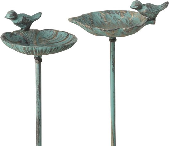 Vogelbad van gietijzer met blad | Decoratief waterplaats voor vogels ...