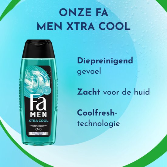 Fa Men Douchegel en Shampoo Extreme Cool 250 ml - Bulkverpakking - 20 ...