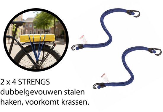 Jumbo Premium Snelbinders Fiets 2x 60 cm - | A+ Rubber | 4-Strengs met ...