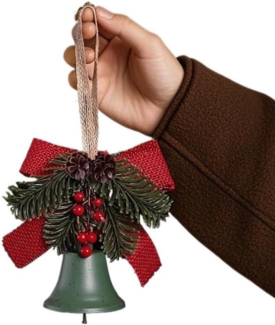 Kerstbel en strikhanger, kerstboomversiering, windgong, kerstversiering ...