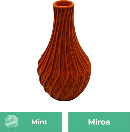 Miroa - Mint - 20CM - 3D geprinte vaas - Duurzaam PLA - Geschikt voor ...