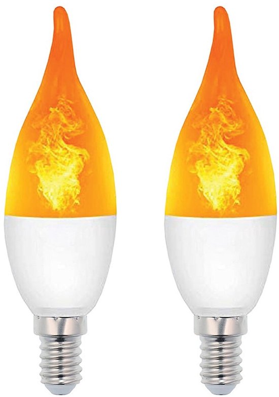 VITO LED Vlam-Effect Kaarslamp E14 - 3W (vervangt 15W) - 120lm - 1400K ...