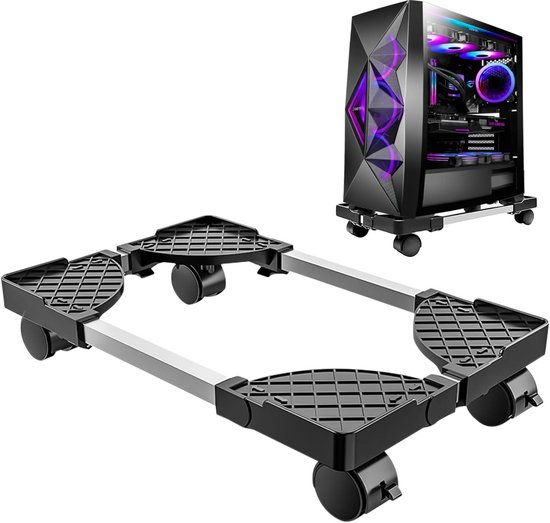 Universele CPU Trolley met 4 Zwenkwielen (2 Vergrendelbaar) - Desktop ...