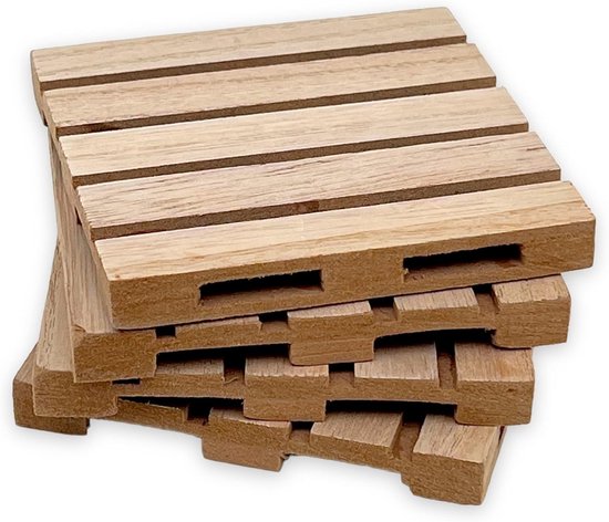 Set Van 4 Houten Pallet Onderzetters 10x10 Cm Voor Glazen | bol