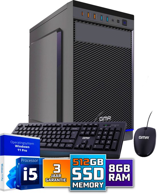 GMR Intel Core i5 PC - 16GB RAM - 500GB SSD - Windows 11 Pro - i5 | bol