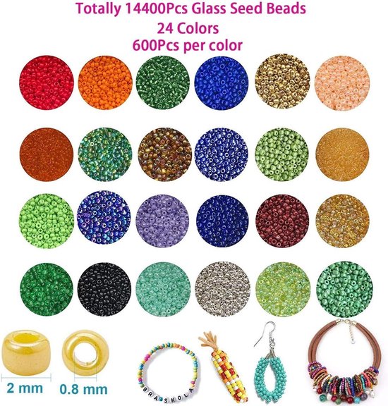 Allecta - Glazen kralen voor sieraden maken en DIY projecten - 14400 ...