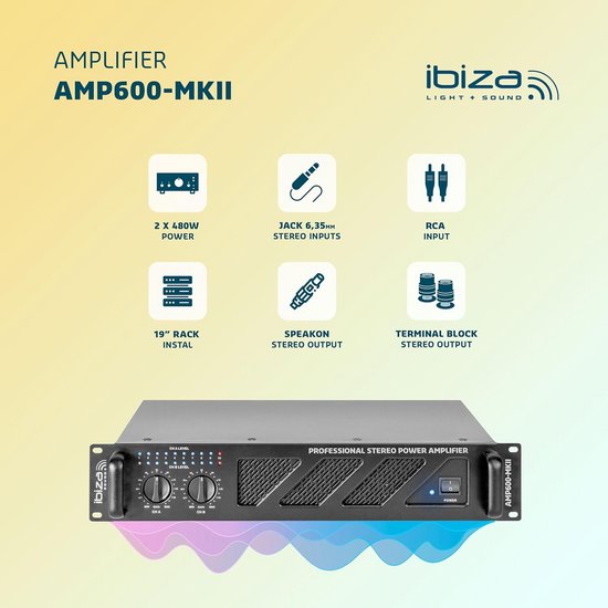 Amplificateur PA professionnel 2x480W Amplificateur stéréo final 19 ...