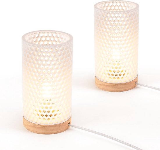 Moderne Set van 2 Tafellampen met Eenvoudige 3D Lampenkap | bol