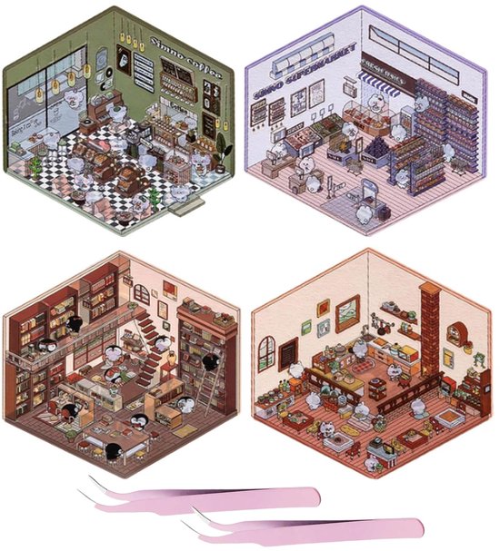 4 Pcs DIY 3D Home Stickers, Aesthetic Room Decor Sticker Set, Perfect ...