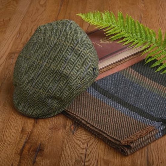 Mucros Weavers Irish Trinity Flat Cap voor heren, Newsboy hoed, Green ...
