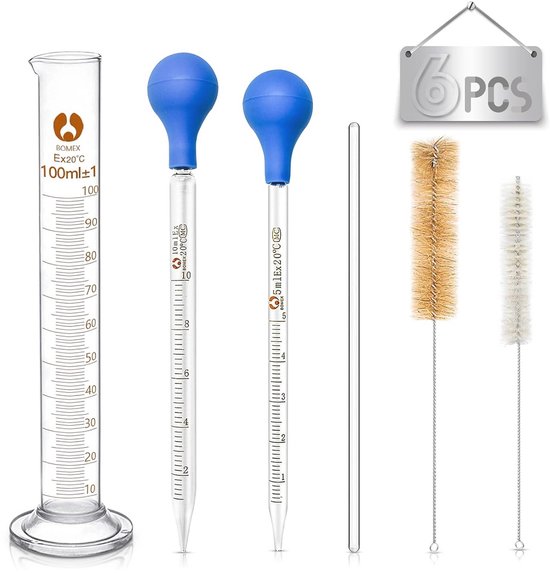 Pipetdruppelaar Set - Transferpipetten 5ml & 10ml, Maatcilinder 100ml ...