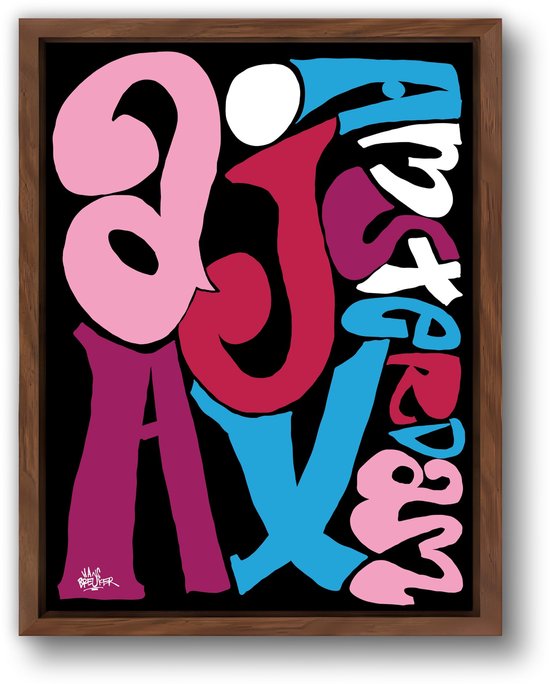 Ajax print; Ajax Amsterdam letterposter. Ajax fan art in sierletters ...