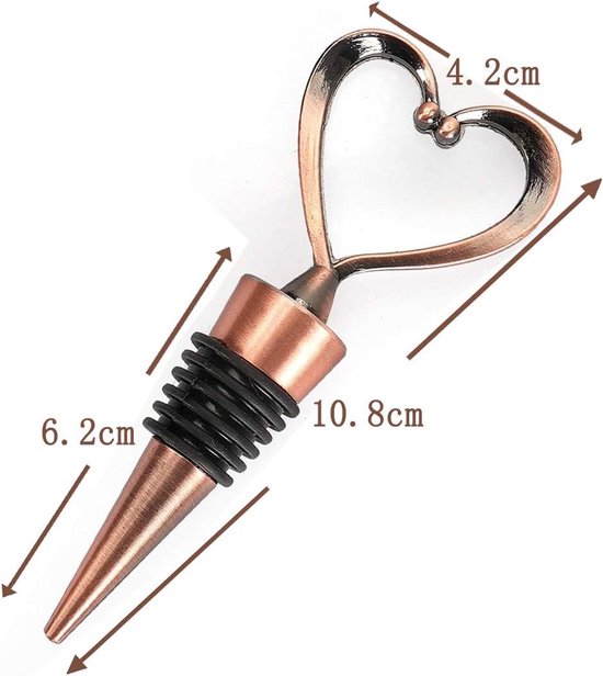3 Delige Hartvormige Flessenstop Set - Zinklegering & Siliconen | bol