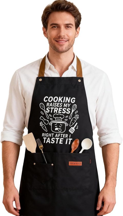 Grappig Schort voor Koken en BBQ met Houding – Verstelbaar en ...