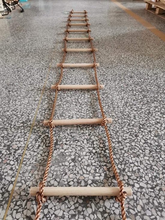 Houten Touwladder 2 Meter voor Binnen en Buiten Klimmen en Spelen | bol