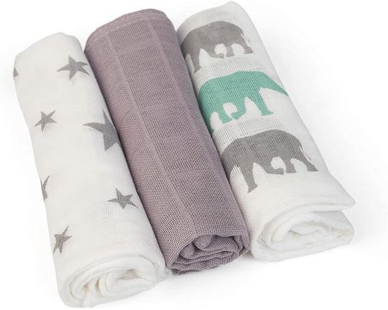 Set van 6 Hydrofiele Was- en Spuugdoeken van 100% Katoen - Zacht en ...