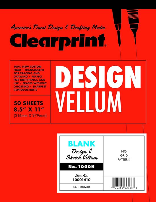 Pergament Tekenblok 50 Vel Wit Transparant Papier A4 Formaat 21.5x28 cm ...