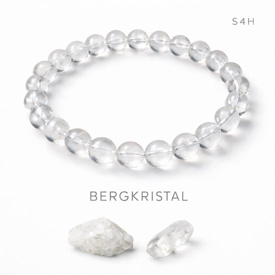 S4H Bergkristal Edelstenen Armband 8 mm Kralen 18 cm | Zuiverende ...