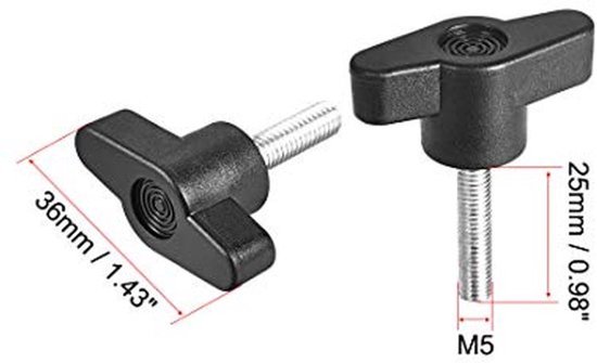 KARZO - M5x25 Star Schroef - 10 Stuks - T-vormige Handgreep Klampknop ...