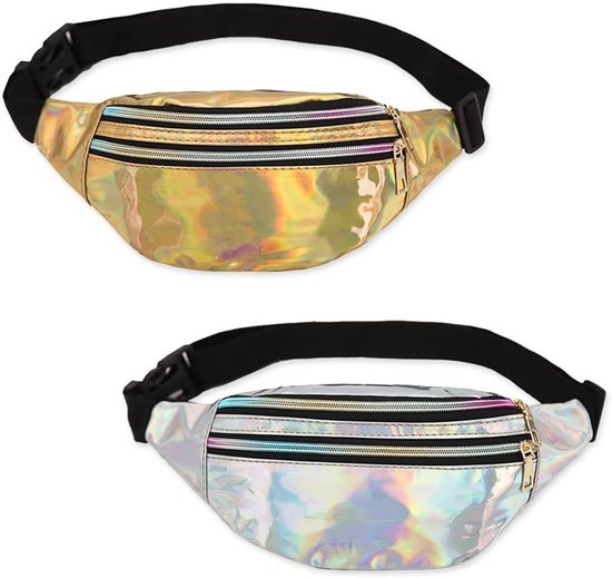 Holographic Rave Fanny Packs - Iridescent Waist Pack - Shiny Waist Bag ...