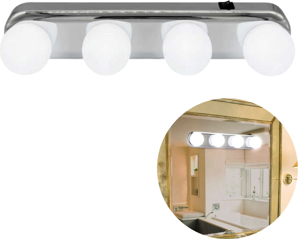 Cheqo® Hollywood Spiegel - Spiegellamp - Make-Up Lamp - Make-Up Spiegel ...