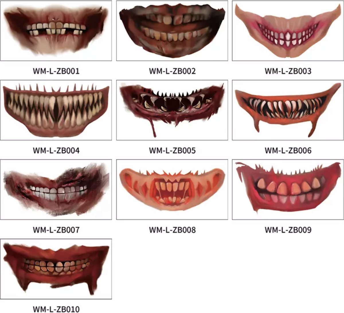 Halloween Tattoo Stickers Waterdichte Horror Lippen Sticker Grote Mond ...