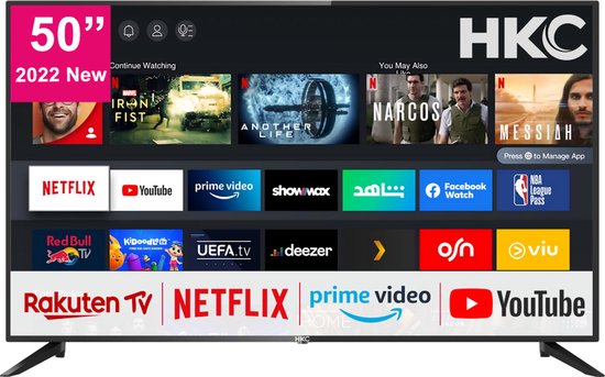 HKC HV50U1 4K TV 50 inch (127 cm) Smart TV met HDR, Netflix, Prime ...