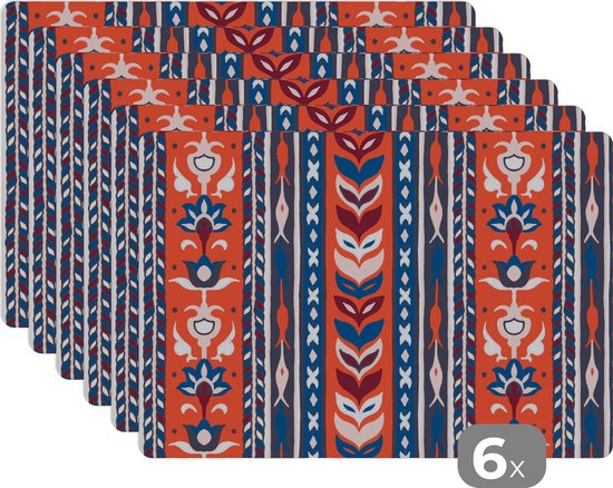 Placemat - Placemats kunststof - Design - Bloemen - Planten - Rood ... Placemat - Placemats kunststof - Design - Bloemen - Planten - Rood ...