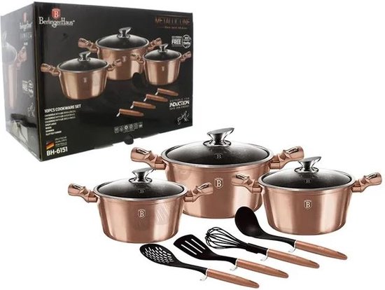 Berlinger Haus - BH-6151 - 10-delige pannenset (roségoud) | bol.com