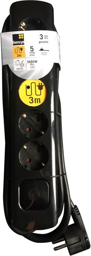Sencys Stekkerdoos - 5-polig - 3m | bol.com