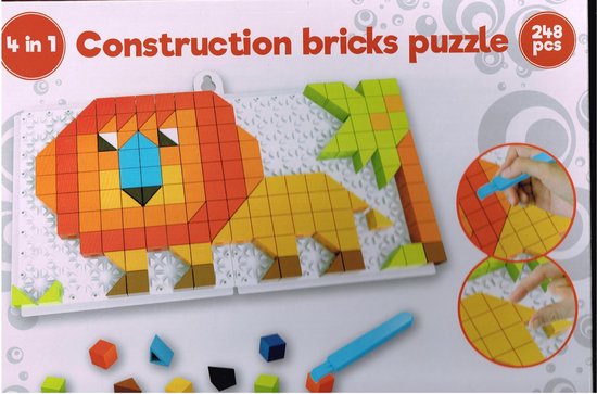 construction bricks puzzle dieren 248 pcs kunststof bouwstenenpuzzel ...