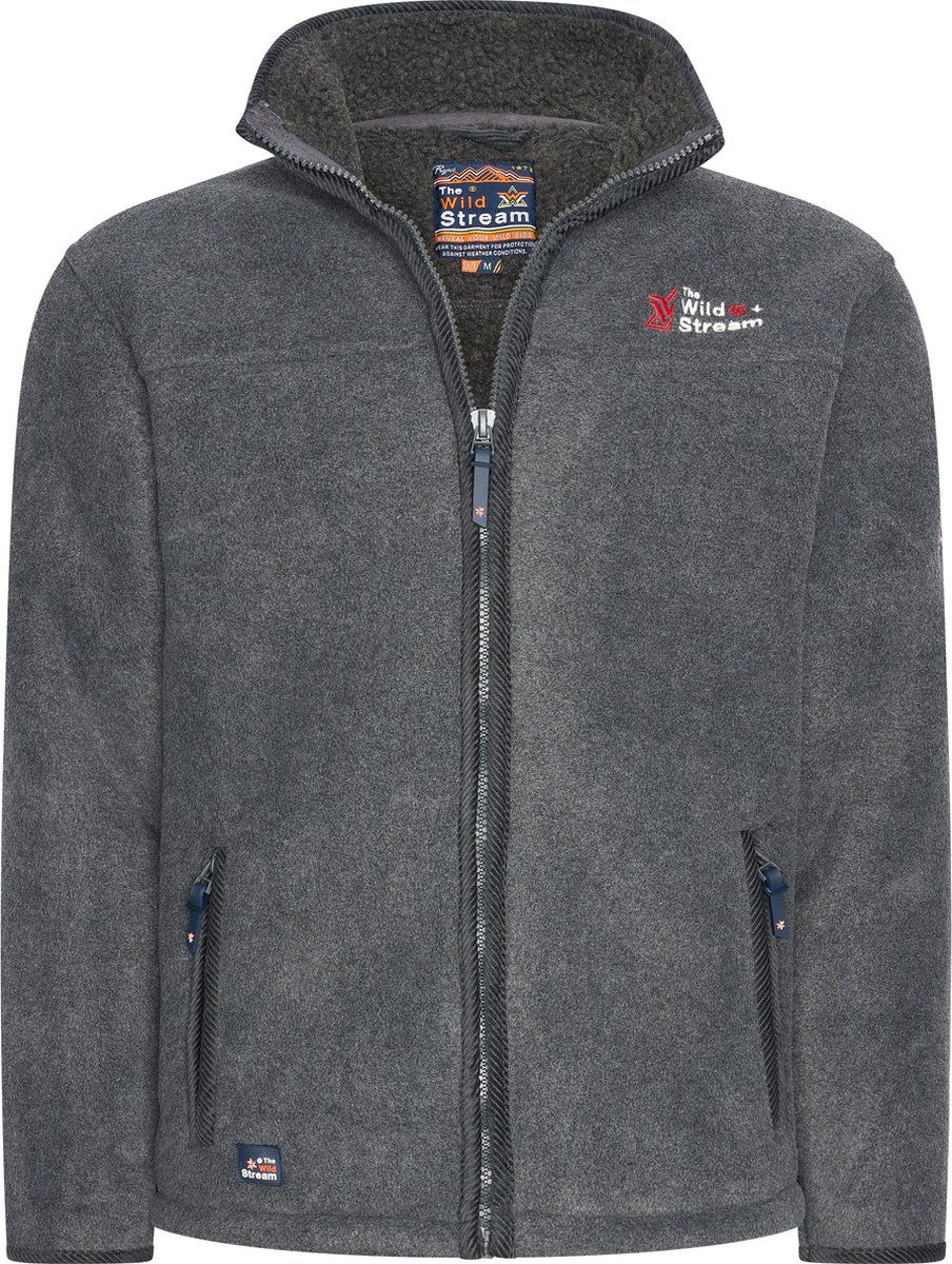 Wildstream Heren Fleece-Jack-Teddy gevoerd-Vest-Grey Melange-Maat XXL | bol