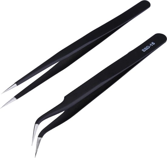 Ultra Precieze Pincet 2 Stuks - Epileer Pincetten - RVS - Tweezer ...