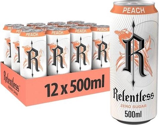 Relentless Energy Zero Sugar 12x 500ml Peach | bol.com