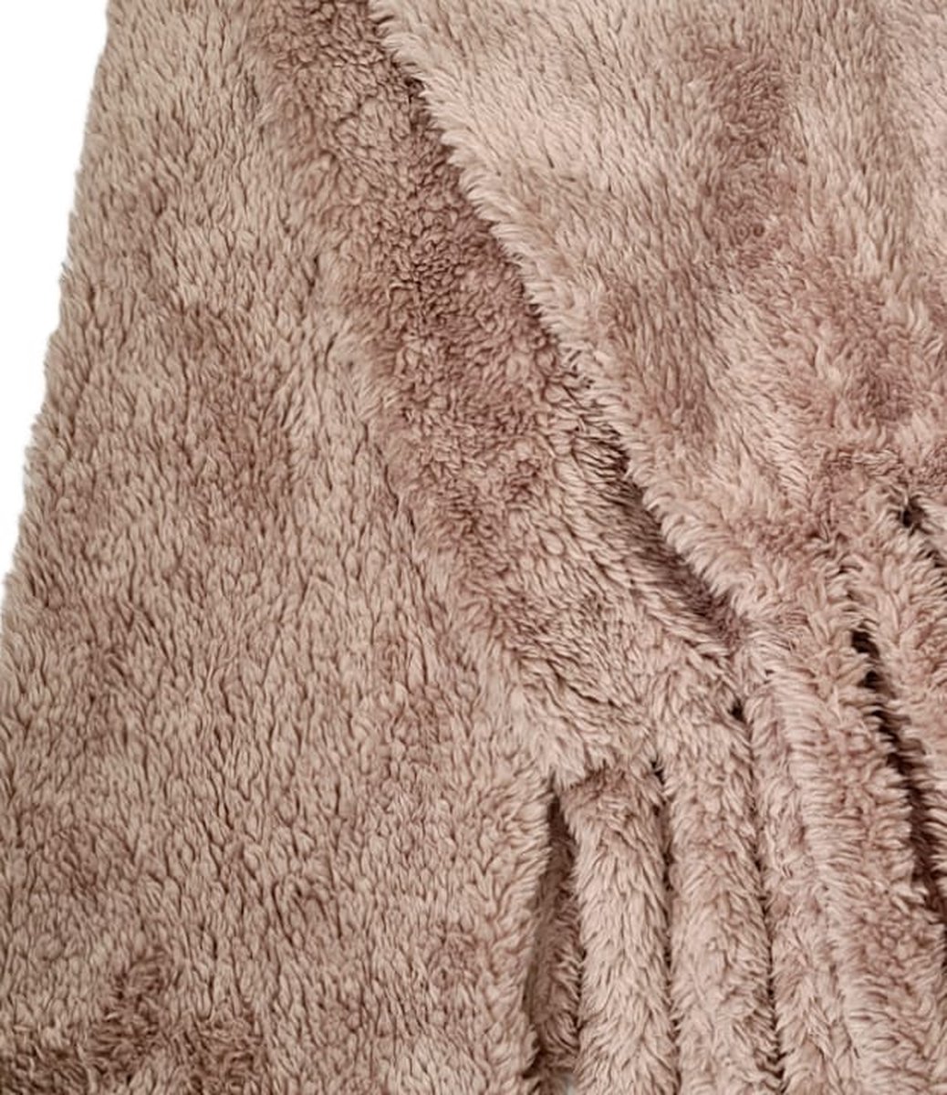 Dames sjaal teddy Beige - Extra lang Warme Fluffy sjaal - Fake fur ...