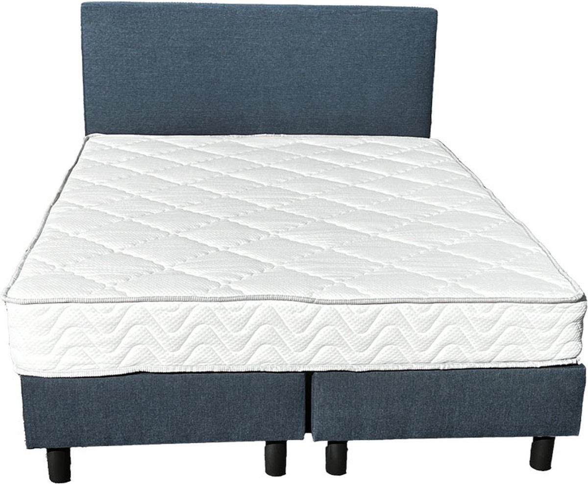Complete boxspring Royal Super Deluxe - Donker blauw - 140x200 cm ...