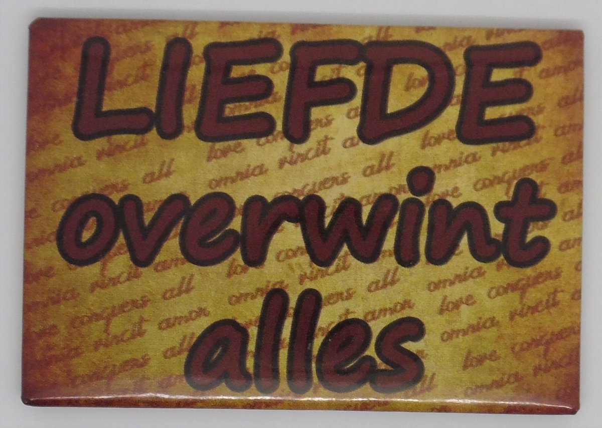 koelkastmagneet Spreuken - Liefde overwint alles , love conquers all ...