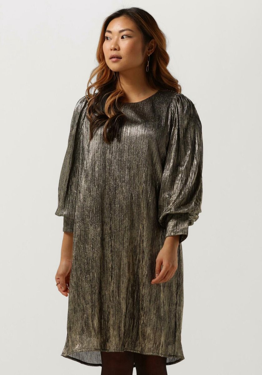 Minus Jamira Dress Jurken Dames - Rok - Jurk - Goud - Maat 40 | bol.com