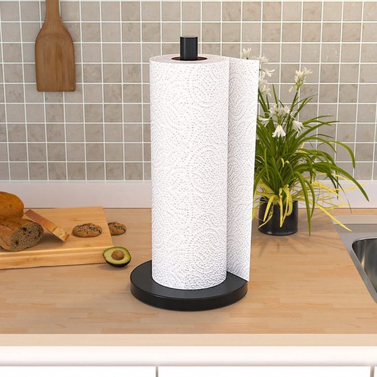Keukenrol/keukenpapierhouder zwart 31M - Standaard Keukenrol ...