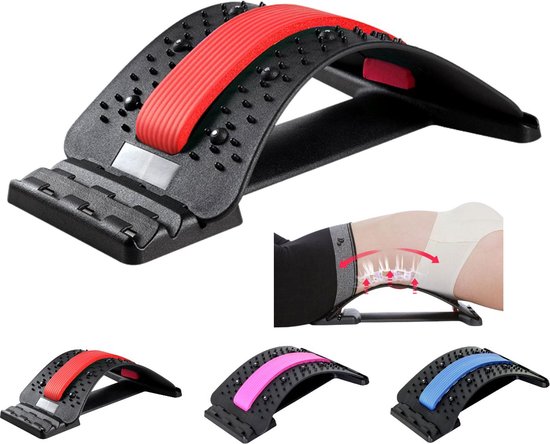 Backstretcher - Rugstretcher - Rugmassage - Tegen Rugpijn - Rood - | bol