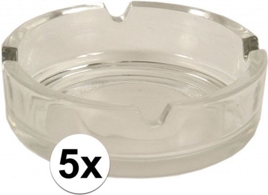 Asbak voor buiten - Glazen basic model - 5x - Dia 11 cm | bol