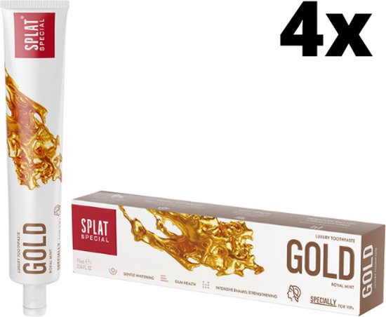 Splat Special Gold Tandpasta - 4 x 75 ml - Voordeelverpakking | bol
