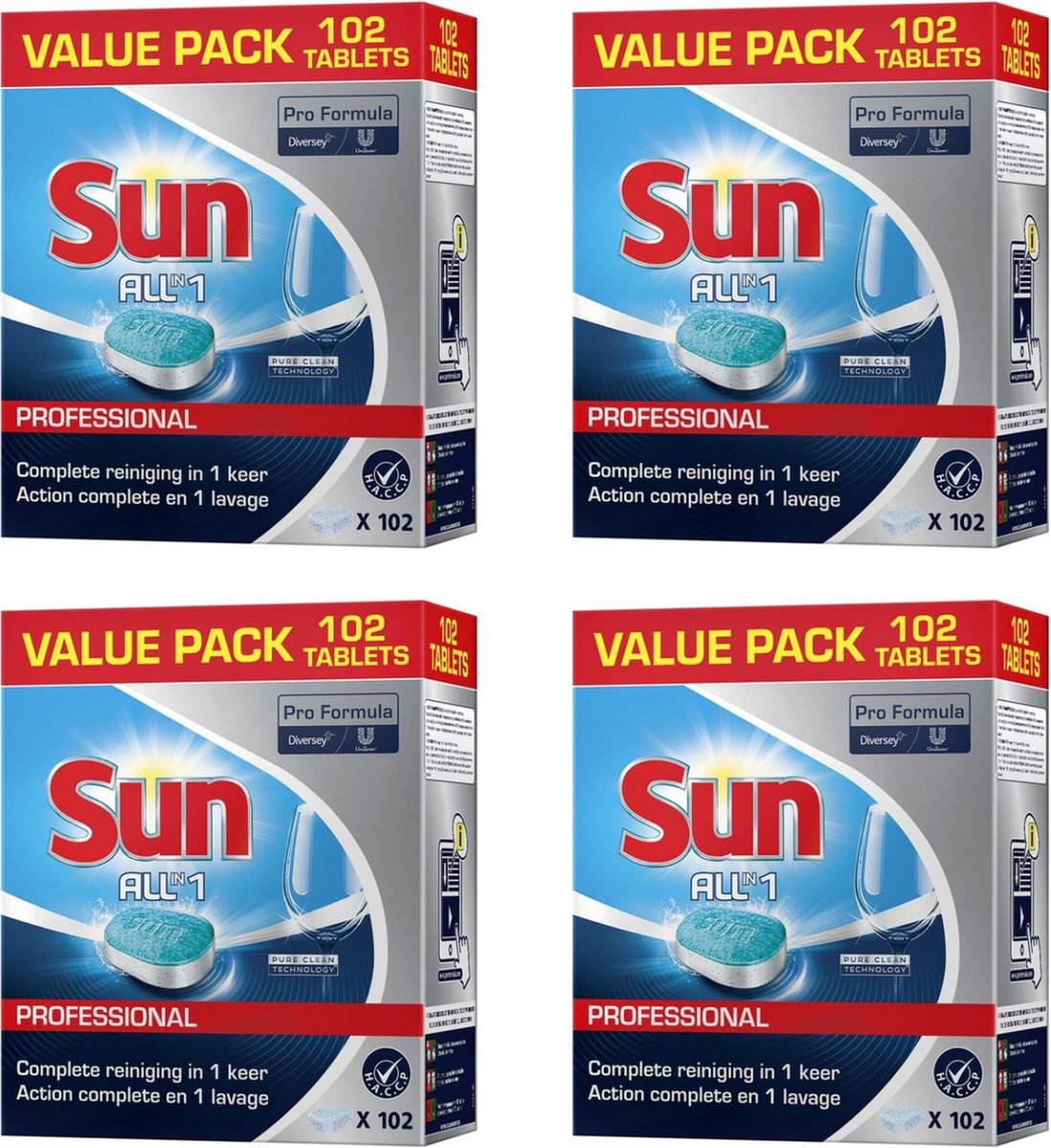 Sun Pro Formula All-in-1 Vaatwastabletten - Jaarbox - 4 x102 st | bol