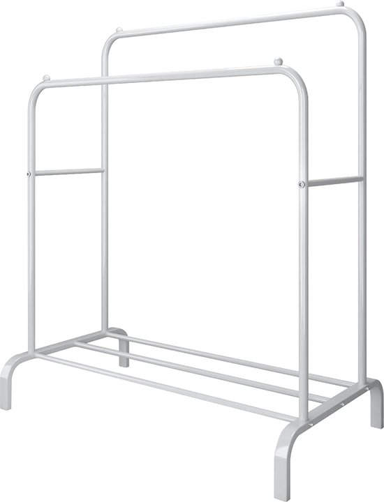 Udear Vrijstaand kledingrek, met kleerhangers, dubbele roeden, multifunctioneel, voor... | bol.com