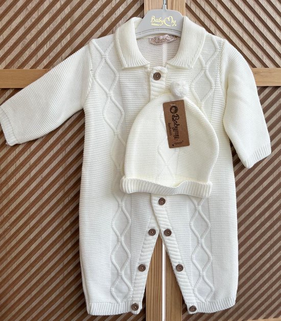 Baby pak -gebreide baby jumpsuit-outfit -luxe setje-2 delig gebreid ...