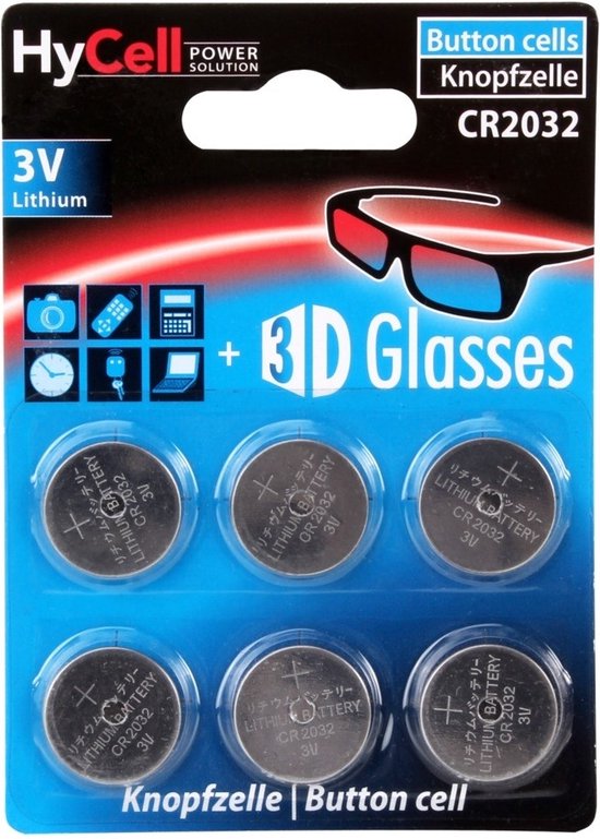HyCell Knoopcel CR2032 3 V 6 stuk(s) 200 mAh Lithium CR2032 | bol