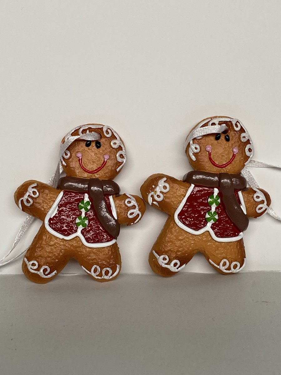 Kersthuisjebestellen - 6 x Set van 2 stuks - Peperkoek mannetjes ...
