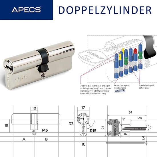 Premium deurslot – door lock - veiligheidsdeurslot - inbraakbeveiliging ...