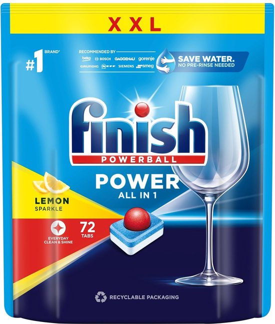 FINISH POWER ALL-IN-1 LEMON - Vaatwas tabletten x 72 | bol.com